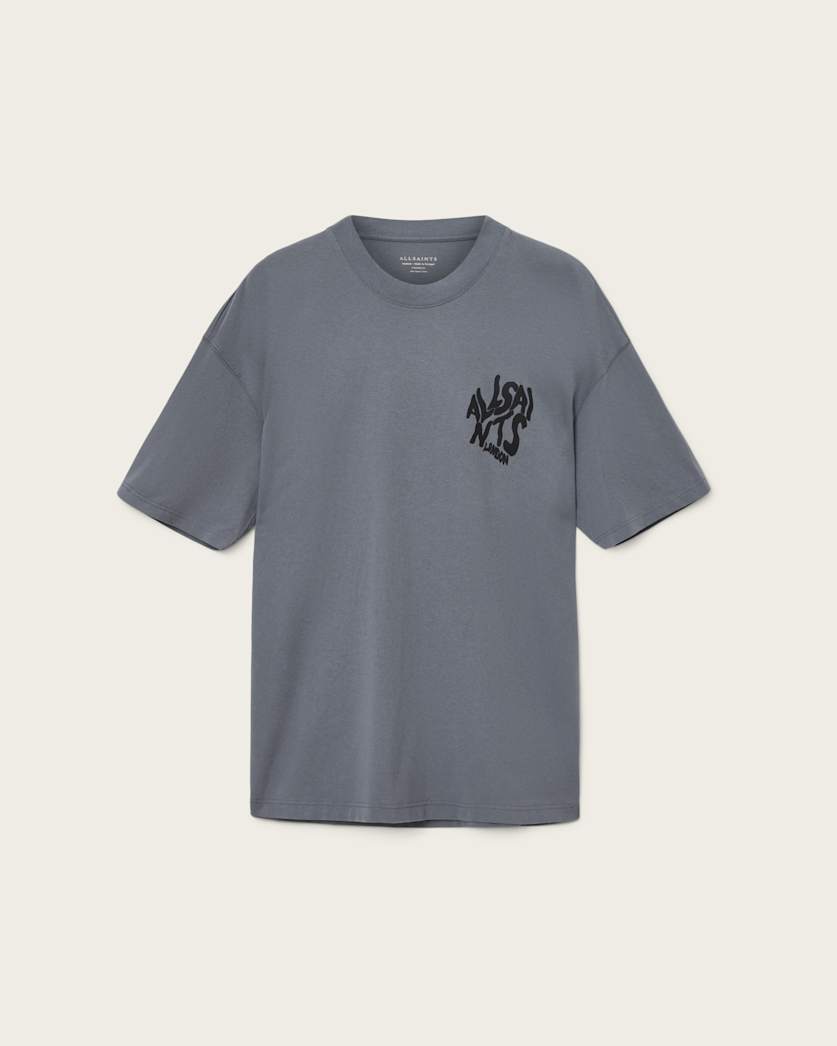 Orlando Logo Print Oversized T-Shirt HAZED GREY | ALLSAINTS